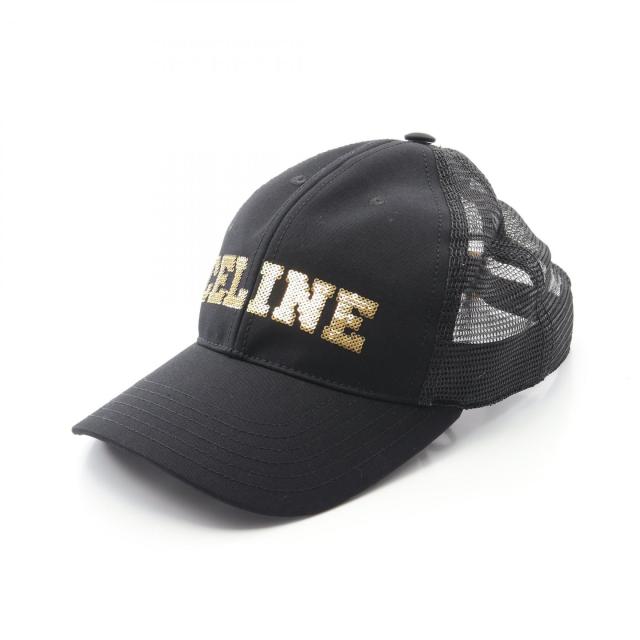 セリーヌ CELINE キャップ 帽子 キャンバス メンズ レディース ブラック系 【中古】
