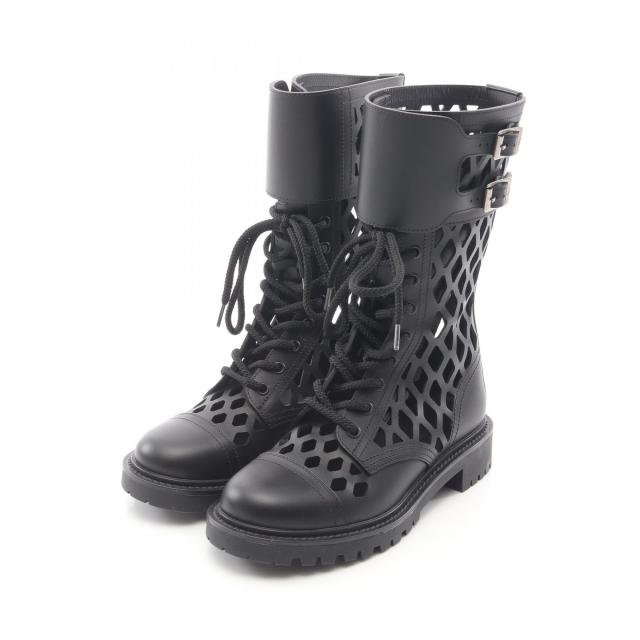 クリスチャンディオール Christian Dior D-TRAP ブーツ 靴 レザー レディース ブラック系 【中古】