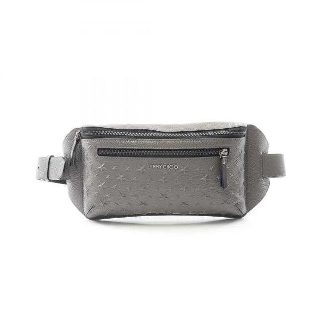 ジミーチュウ JIMMY CHOO スターエンボス ウエストバッグ ボディバッグ バッグ レザー メンズ グレー系 【中古】