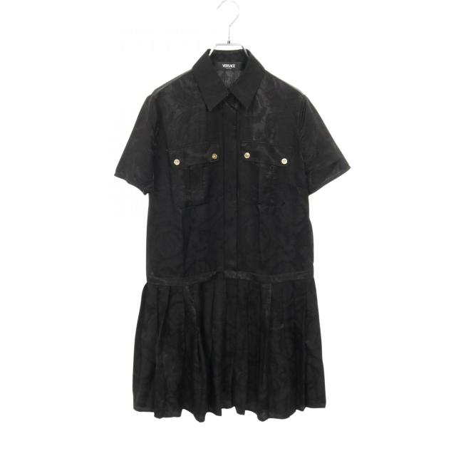 ヴェルサーチ VERSACE メドゥーサボタン ワンピース 衣料品 トップス レーヨン シルク レディース ブラック系 1016415 【中古】