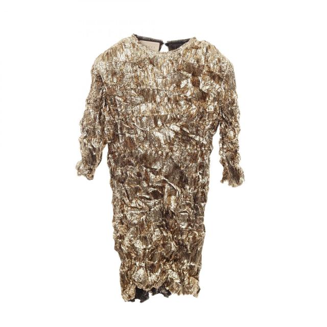 グッチ GUCCI ワンピース 衣料品 トップス ポリエステル レディース ゴールド系 748059 【中古】