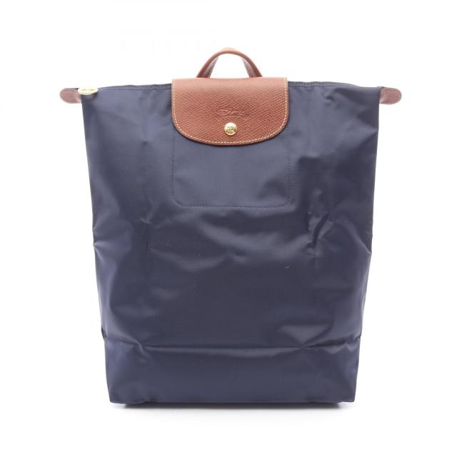 ロンシャン Longchamp ル プリアージュ オリジナル M リュックサック バックパック バッグ キャンバス レザー レディース ネイビー系 / ブラウン系 10284089P68 【新品】