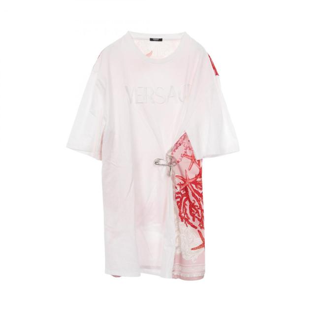 ヴェルサーチ VERSACE バロッコ シー カットソー 衣料品 トップス コットン レディース ホワイト系 / マルチカラー 【中古】