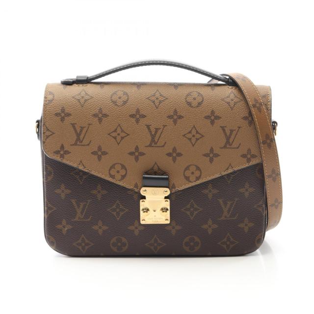 ルイ・ヴィトン LOUIS VUITTON ポシェット メティス MM ハンドバッグ バッグ PVCコーティングキャンバス レザー モノグラム・リバース レディース ブラウン系 / ブラック系 M44876 【中古】