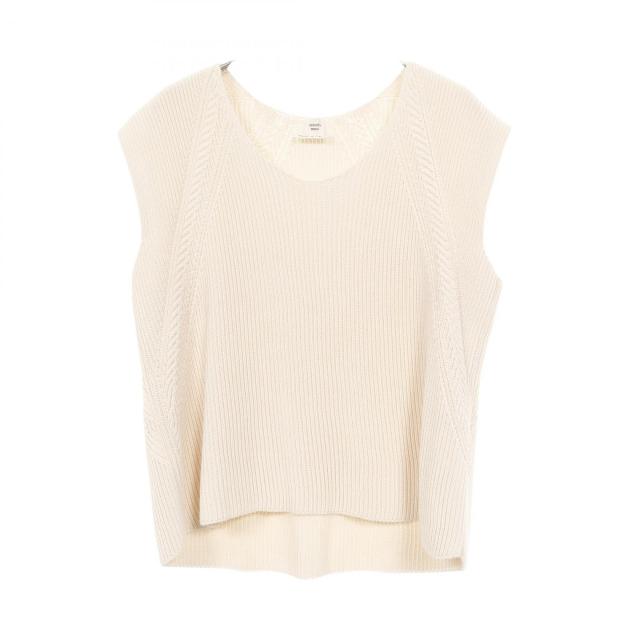 エルメス HERMES ニット タンクトップ 衣料品 トップス レーヨン コットン レディース アイボリー系 【中古】