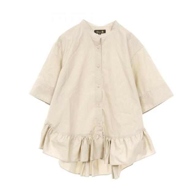 ドゥロワー Drawer フリル ブラウス 衣料品 トップス コットン レディース ベージュ系 【中古】