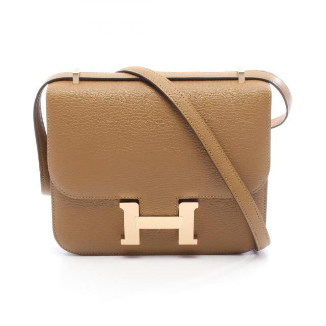 エルメス HERMES コンスタンス3 ミニ ミロワール ヴェルソ クラフト ショルダーバッグ バッグ シェーブル シェーブル レディース ブラウン系 【中古】