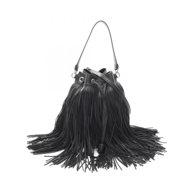 ジェイアンドエムデヴィッドソン J&M Davidson THE FRINGE ザ フリンジ ハンドバッグ バッグ レザー レディース ブラック系 LFRG-0XX-SCNP-999S 【中古】