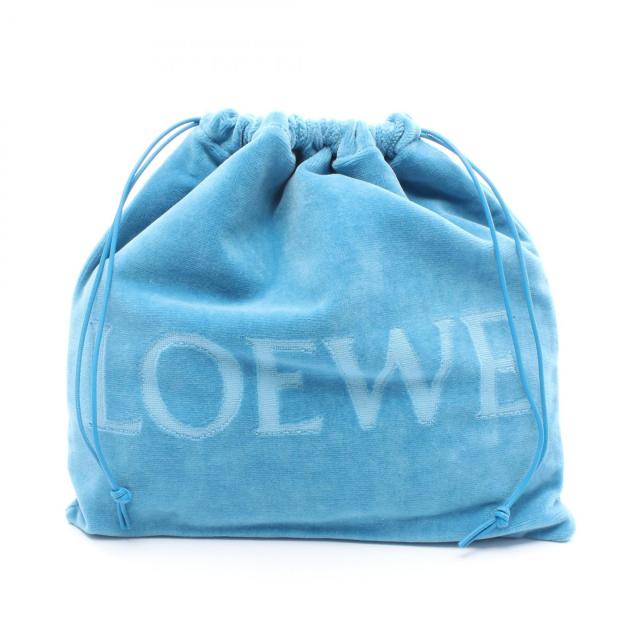 ロエベ LOEWE ドローストリング ミディアム ポーチ バッグ コットン レディース ブルー系 C822Q29X215140 【新品】