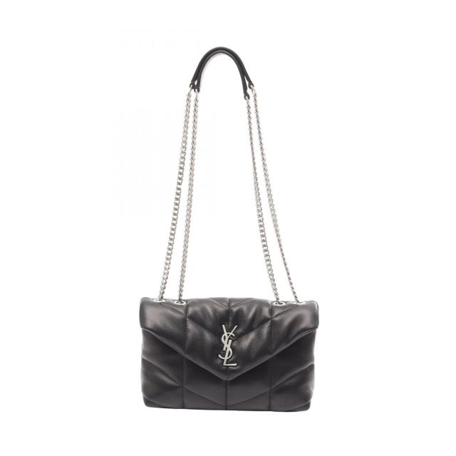 サンローランパリ SAINT LAURENT PARIS パファー トイバッグ ショルダーバッグ バッグ レザー レディース ブラック系 7593371EL001000 【新品】