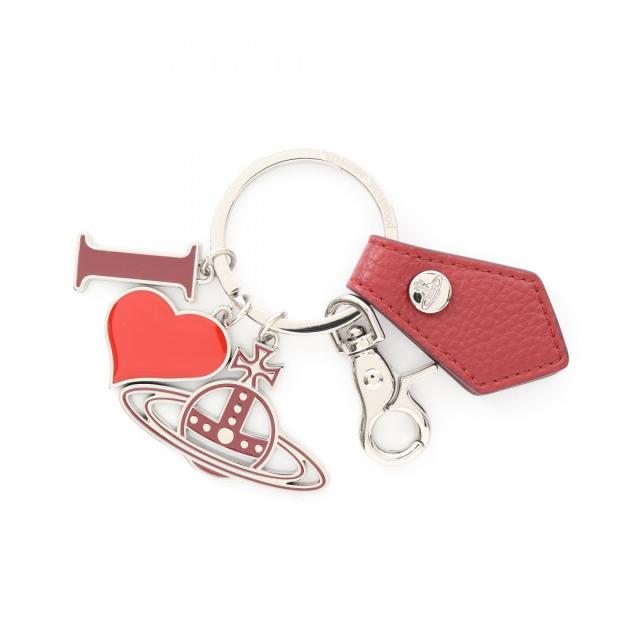 ヴィヴィアンウエストウッド Vivienne Westwood I LOVE ORB キーホルダー アクセサリー レザー メタル レディース シルバー系 / レッド系 8203011EUS000DH407 【新品】