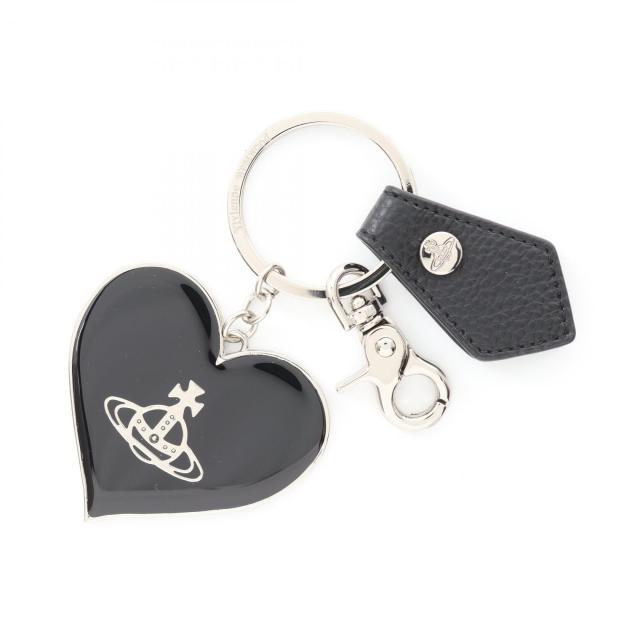 ヴィヴィアンウエストウッド Vivienne Westwood MIRROR HEART ORB キーホルダー アクセサリー レザー メタル レディース シルバー系 / ブラック系 8203011WUOM0014N403 【新品】