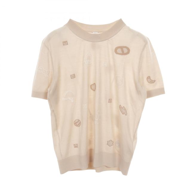 エルメス HERMES Candy Libris ニット 衣料品 トップス ウール レディース ベージュ系 【中古】