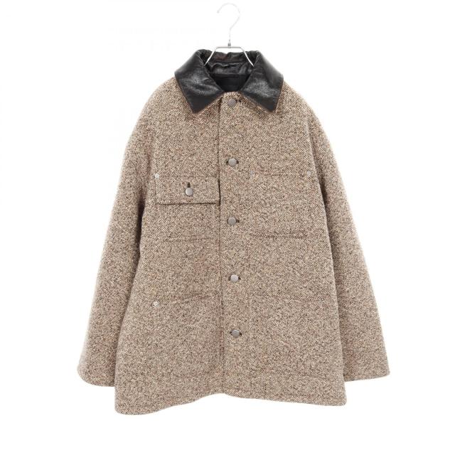 プラダ PRADA ウールブレンド 衣料品 アウター ウール レザー メンズ ブラウン系 / ブラック系 SGC675 【中古】