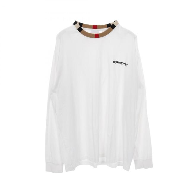 バーバリー BURBERRY JARRAD チェックネック カットソー 衣料品 トップス コットン メンズ ホワイト系 【中古】