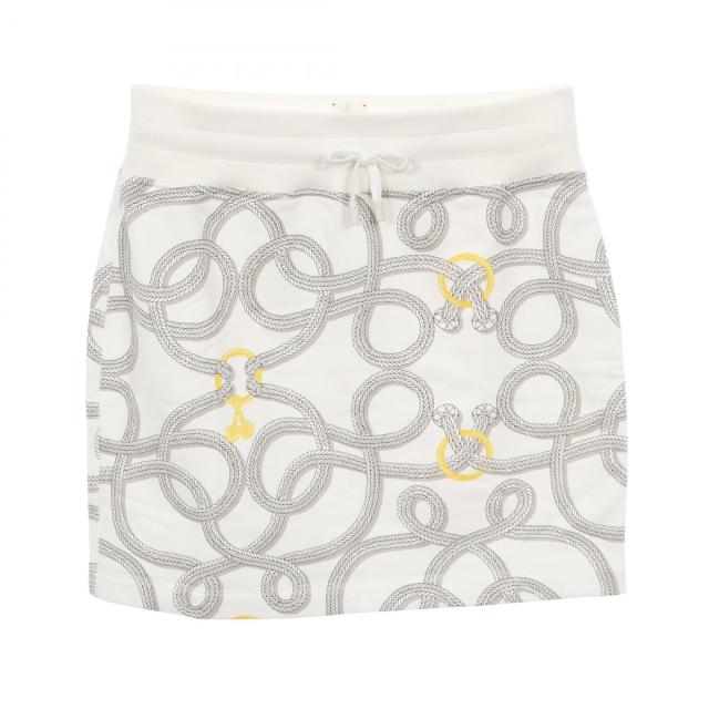 エルメス HERMES パルフロワリミックス スカート 衣料品 ボトムス コットン レディース ホワイト系 / イエロー系 / グレー系 【中古】