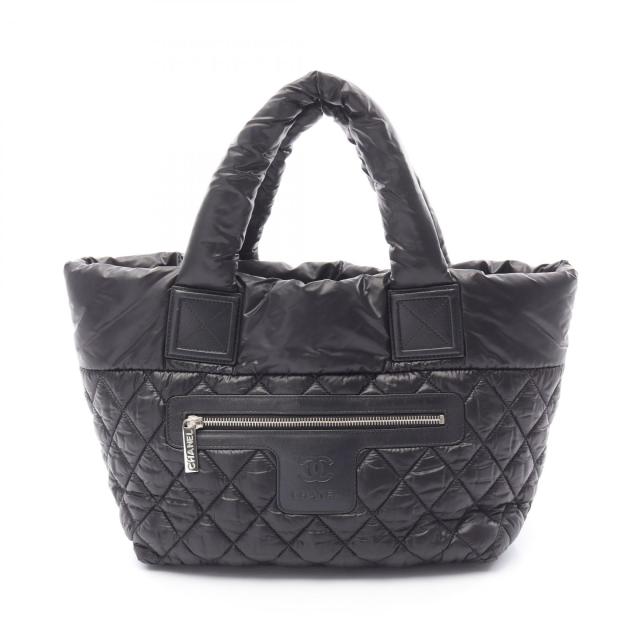 シャネル CHANEL コココクーン スモール トートバッグ バッグ ナイロン レザー レディース ブラック系 / ボルドー系 【中古】