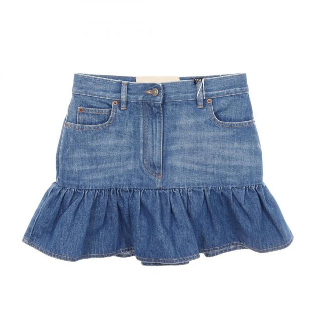 ヴァレンチノ Valentino スカート 衣料品 ボトムス コットン レディース ブルー系 【中古】