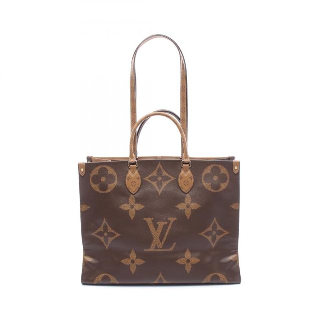ルイ・ヴィトン LOUIS VUITTON オンザゴーGM トートバッグ バッグ PVCコーティングキャンバス モノグラム・ジャイアントリバース レディース ブラウン系 / ベージュ系 M44576 【中古】