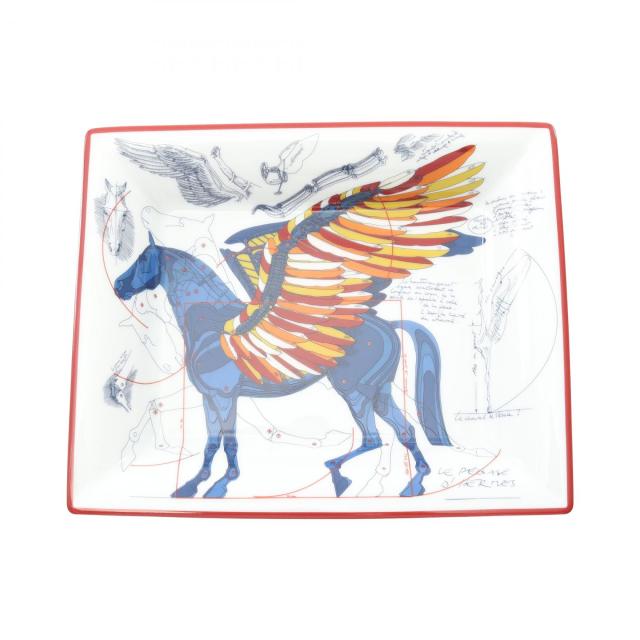 エルメス HERMES ヴィド ポッシュ ペガサス アッシュトレイ アクセサリー 陶器 メンズ レディース ホワイト系 / マルチカラー 【中古】