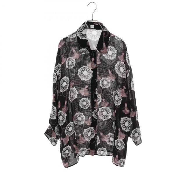 エルメス HERMES 衣料品 トップス シルク シルク レディース ブラック系 / ピンク系 2E0616DZ 【中古】