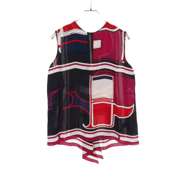 エルメス HERMES ブラウス 衣料品 トップス シルク シルク レディース ネイビー系 / パープル系 / マルチカラー 【中古】