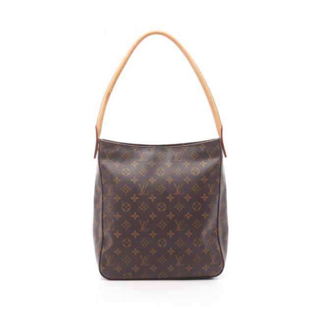 ルイ・ヴィトン LOUIS VUITTON ルーピングGM ショルダーバッグ バッグ PVCコーティングキャンバス レザー モノグラム レディース ブラウン系 M51145 【中古】