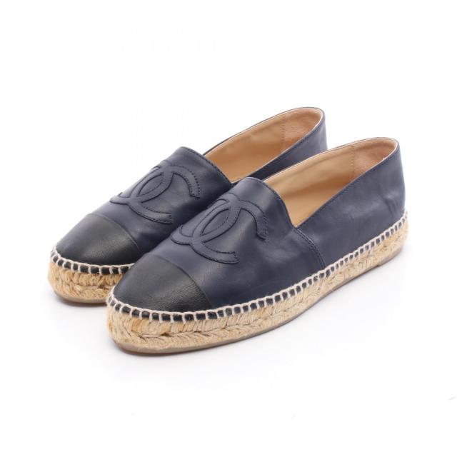 シャネル CHANEL ココマーク 靴 レザー レディース ネイビー系 【中古】