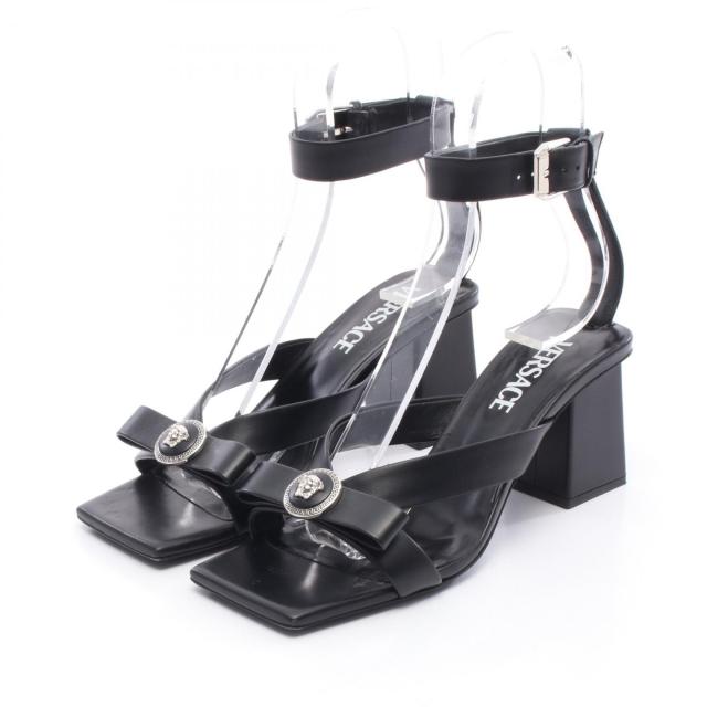 ヴェルサーチ VERSACE メデューサ サンダル 靴 レザー レディース ブラック系 【中古】