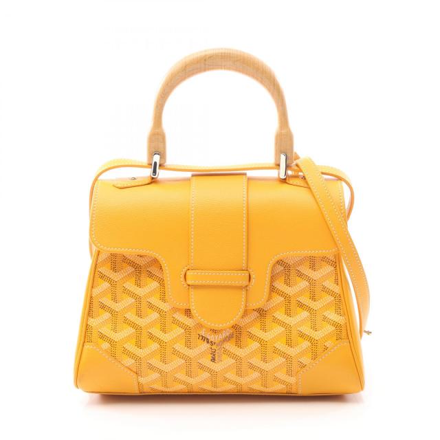 ゴヤール GOYARD サイゴン ミニ ハンドバッグ バッグ PVCコーティングキャンバス レザー レディース イエロー系 / マルチカラー 【中古】