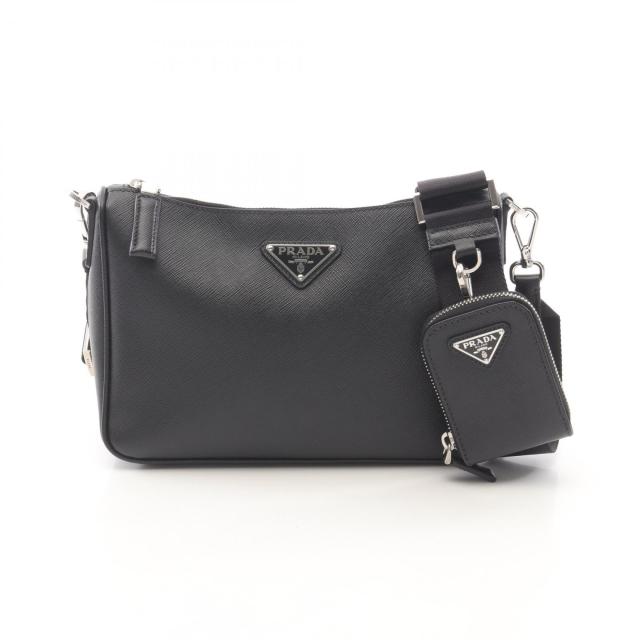 プラダ PRADA SAFFIANO TRAVEL ショルダーバッグ バッグ レザー メンズ レディース ブラック系 2VH1139Z2F0002 【新品】
