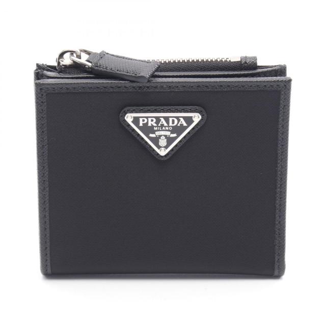 プラダ PRADA 二つ折り財布 財布 ナイロン レザー メンズ ブラック系 2ML0492DMHF0002 【新品】