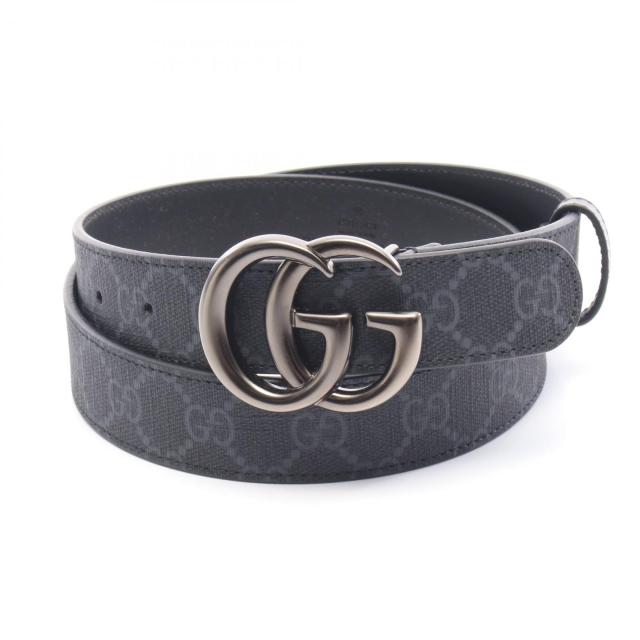 グッチ GUCCI GGマーモント GGスプリーム ベルト 衣料品 レザー PVC メンズ グレー系 41451692TIT100085 【新品】