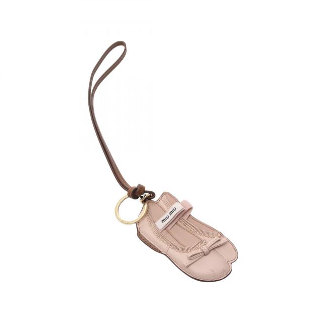 ミュウ ミュウ Miu Miu MIU BULLET チャーム アクセサリー レザー レディース ピンク系 / ブラウン系 5TL5332CUMF0NZ2 【新品】