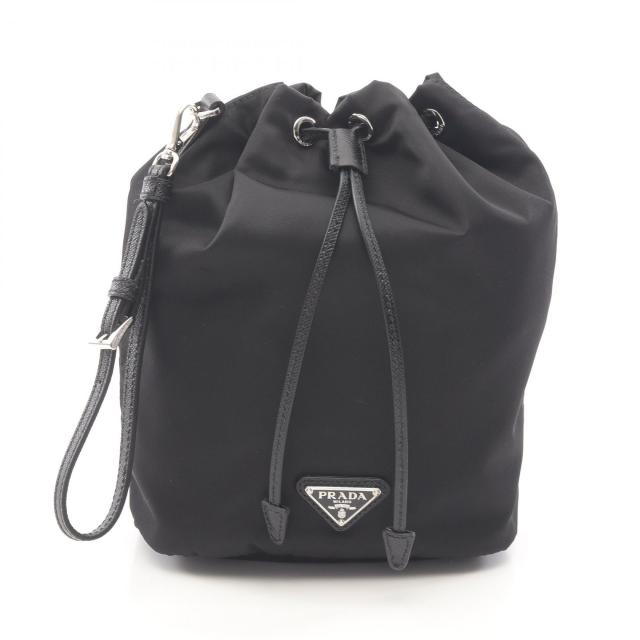 プラダ PRADA Re-Nylon ポーチ バッグ ナイロン サフィアーノレザー レディース ブラック系 1NS369R067F0002 【新品】