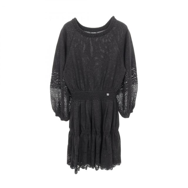 シャネル CHANEL ココマークボタン ワンピース 衣料品 トップス ビスコース レディース グレー系 【中古】