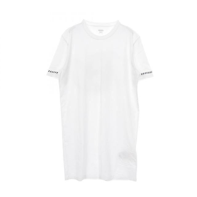 エルメス HERMES カルトゥッシュ Tシャツ ワンピース 衣料品 トップス コットン レディース ホワイト系 / ネイビー系 3E4508DL 【中古】