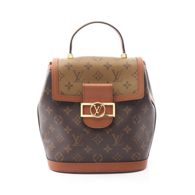 ルイ・ヴィトン LOUIS VUITTON ドーフィーヌ バックパック リュックサック バックパック バッグ PVCコーティングキャンバス レザー モノグラム・リバース レディース ブラウン系 M45142 【中古】