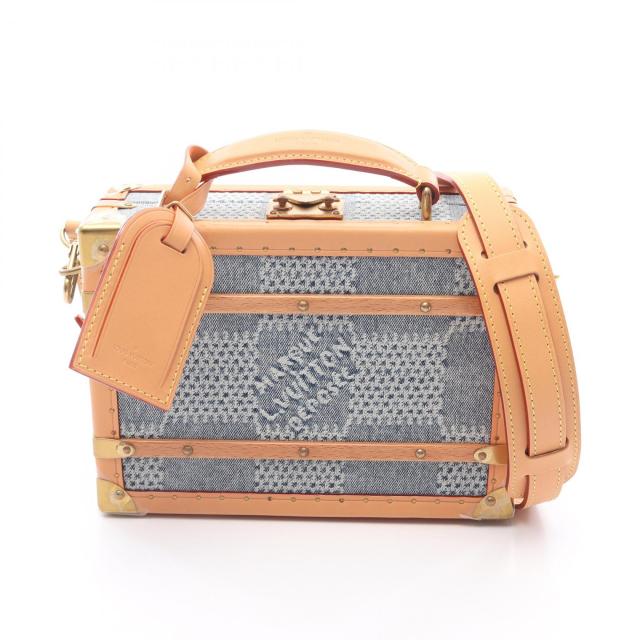 ルイ・ヴィトン LOUIS VUITTON ハンドル トランク ダミエデニム3D ハンドバッグ バッグ デニム レザー ダミエデニム ダミエ メンズ ブルー系 / ブラウン系 N40626 【中古】