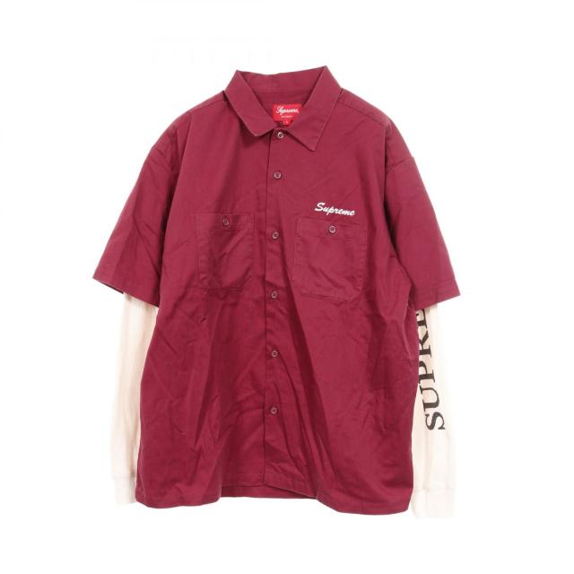 シュプリーム Supreme Thermal Work Shirt サーマルワーク 衣料品 トップス コットン メンズ ボルドー系 / ベージュ系 【中古】
