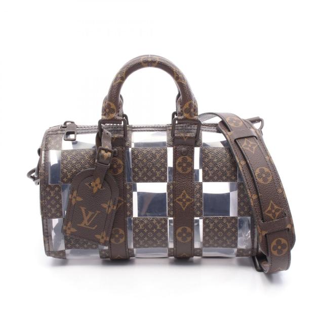 ルイ・ヴィトン LOUIS VUITTON キーポル バンドリエール 25 ハンドバッグ バッグ PVCコーティングキャンバス モノグラム・チェス モノグラム メンズ ブラウン系 / クリア系 M20872 【中古】