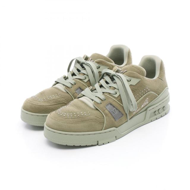 ルイ・ヴィトン LOUIS VUITTON LVトレイナーライン スニーカー 靴 レザー メンズ グリーン系 1ADHA4 【中古】