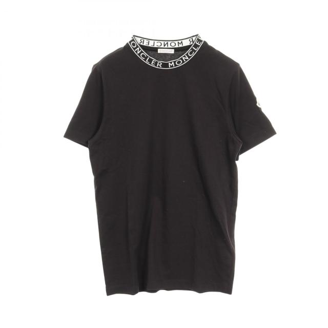 モンクレール MONCLER ネックラインロゴ カットソー 衣料品 トップス コットン メンズ レディース ブラック系 【中古】