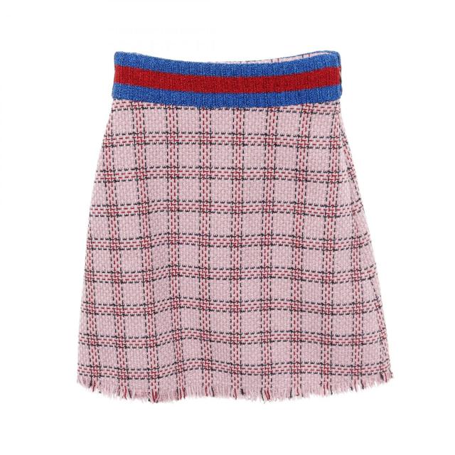 グッチ GUCCI スカート 衣料品 ボトムス レーヨン ナイロン レディース ピンク系 / ブルー系 / レッド系 【中古】