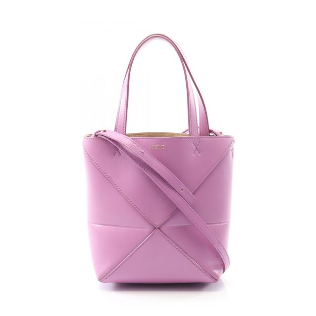 ロエベ LOEWE パズルフォルド ミニ ハンドバッグ バッグ レザー レディース パープル系 【中古】