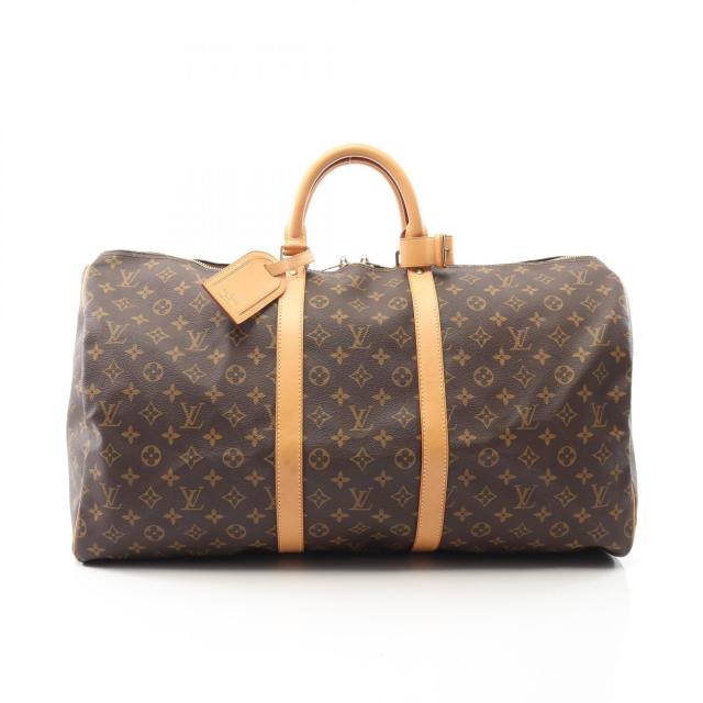 ルイ・ヴィトン LOUIS VUITTON キーポル55 ボストンバッグ バッグ PVCコーティングキャンバス レザー モノグラム メンズ レディース ブラウン系 M41424 【中古】
