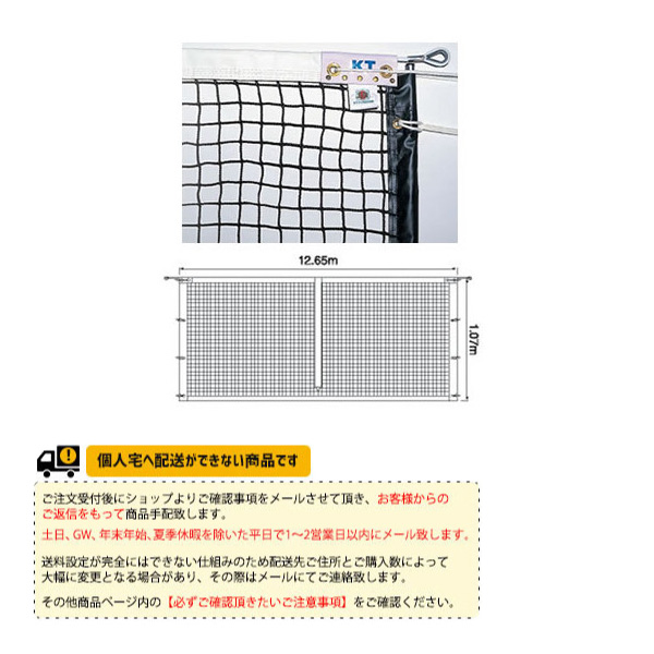 [寺西喜ネット テニスコート用品]全天候式無結節硬式テニスネットサイドポール挿入式 KT-223