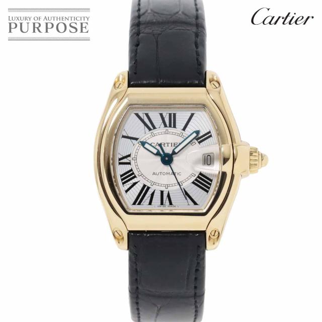 カルティエ ロードスターLM W62005V2 メンズ 腕時計 デイト シルバー 文字盤 K18YG オートマ 自動巻き 90210265 ...