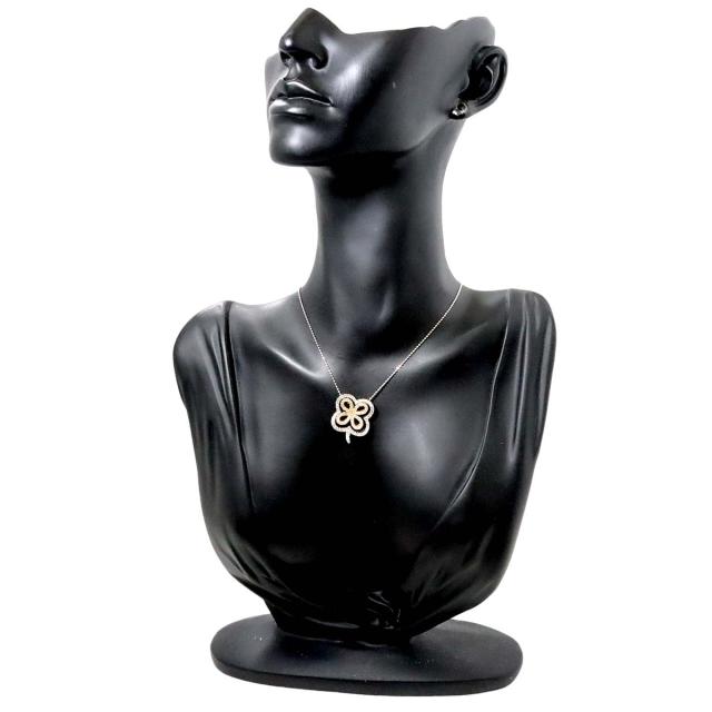 ラソマ LASOMA ダイヤ 0.43/0.39ct ネックレス 46cm K18 WG YG 750 クローバーレディース 90236777 【中古】BJ ネックレス