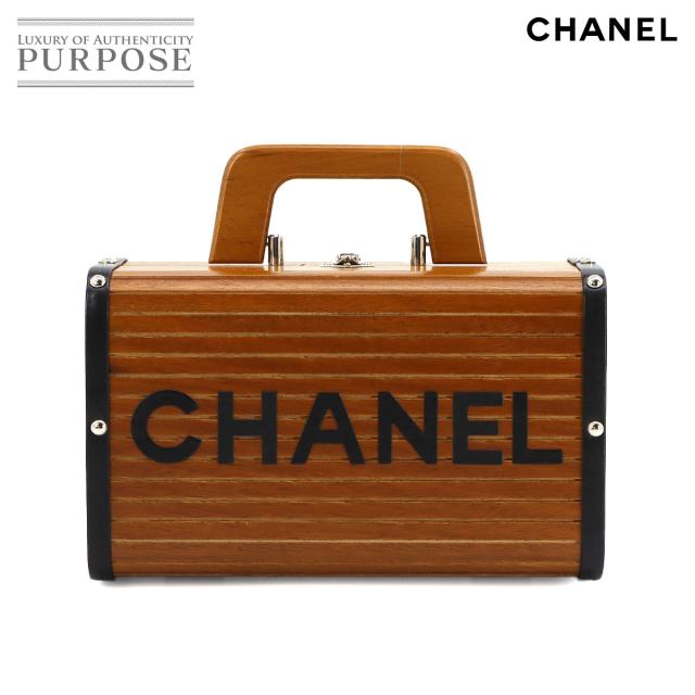 新品同様 シャネル バッグ ウッド バニティ ハンド バッグ ウッド レザー ブラウン ブラック レディース 90242091 【中古】ブランド